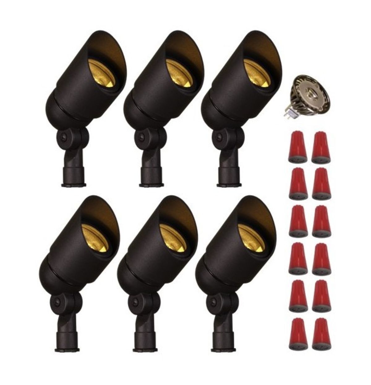 Sets of 6 Directional Bullet Lights with 3W LED Bulbs