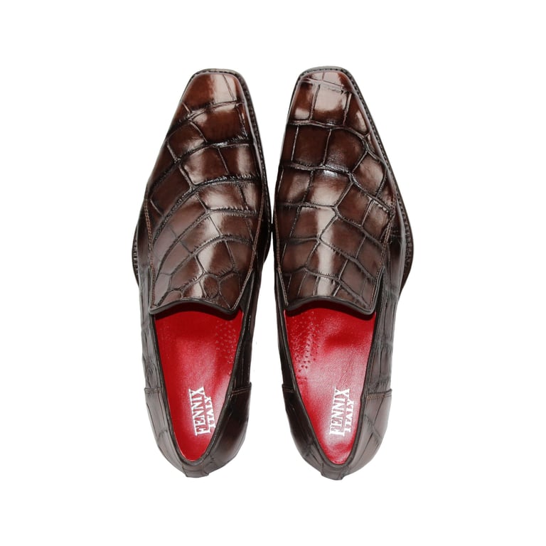 Fennix Italy Dustin Brown Genuine Alligator Loafer