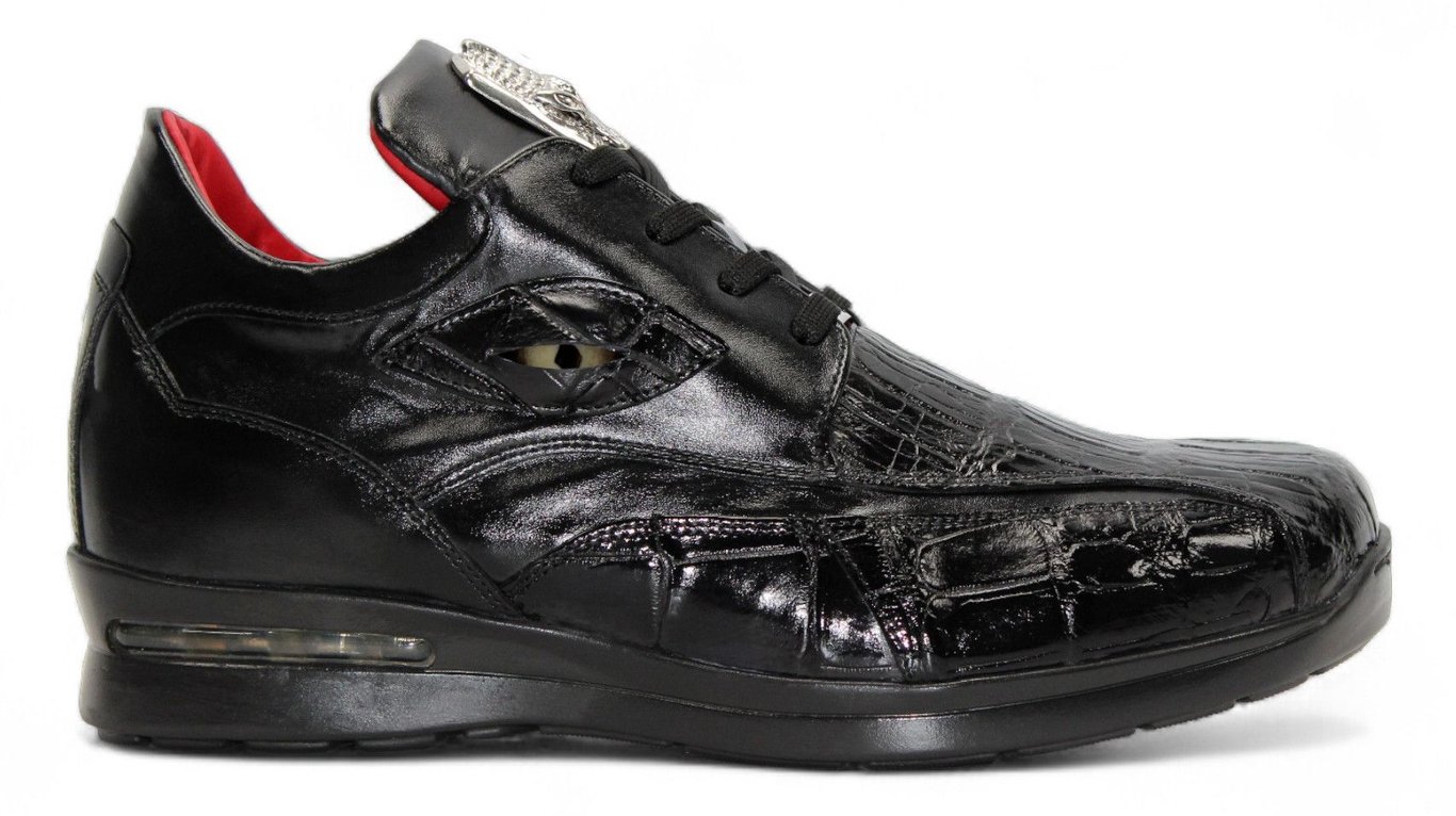 Fennix Italy Mason Men's Black Genuine Alligator & Calf Leather Sneake