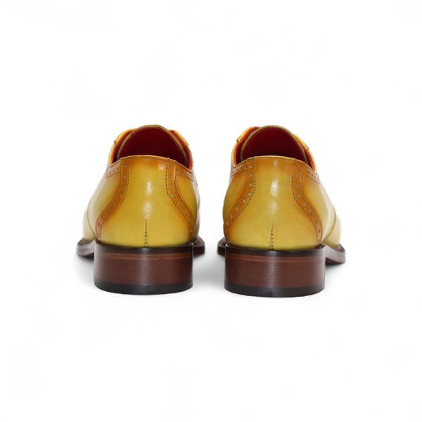 Fennix Italy Tyler Yellow Genuine Alligator Leather Derby Shoes
