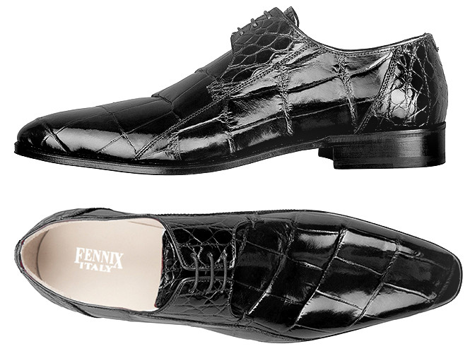 Fennix Italy 3228 Black All-Over Genuine Alligator Shoes