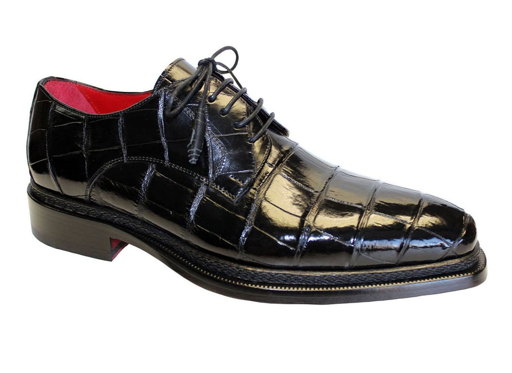 Fennix Italy "Gabriel" Black Genuine Alligator Shoes.