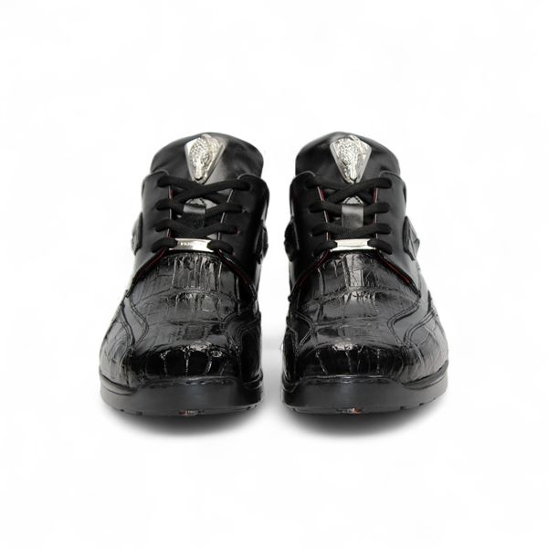 Fennix Italy Mason Men's Black Genuine Alligator & Calf Leather Sneake