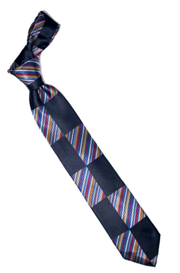 Steven Land Collection "Big Knot" BW554 Navy / Multi Color Diagonal St