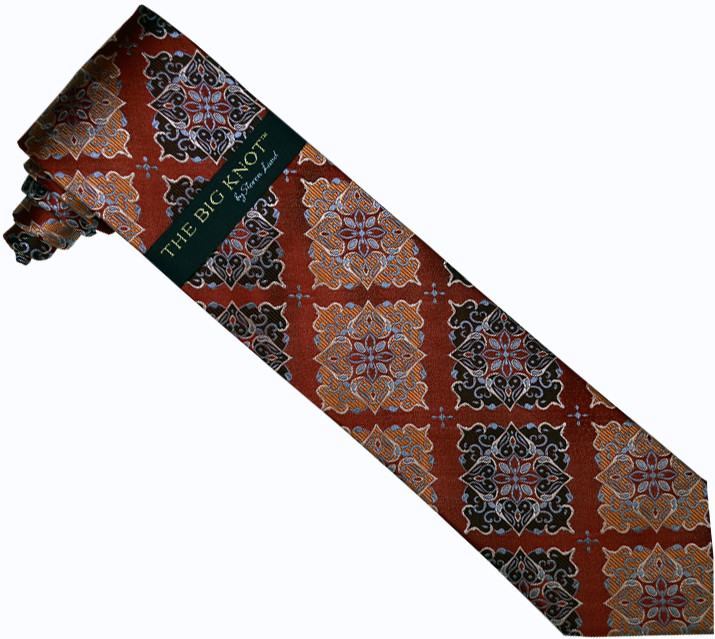 Steven Land Collection "Big Knot" SL151 Burgundy / Sky Blue / Burnt Or