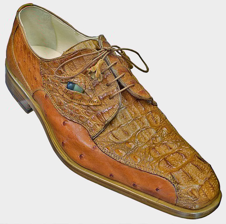 Fennix Peanut Alligator Shoes With Eyes | Gator Skin Dress Shoes | Ups