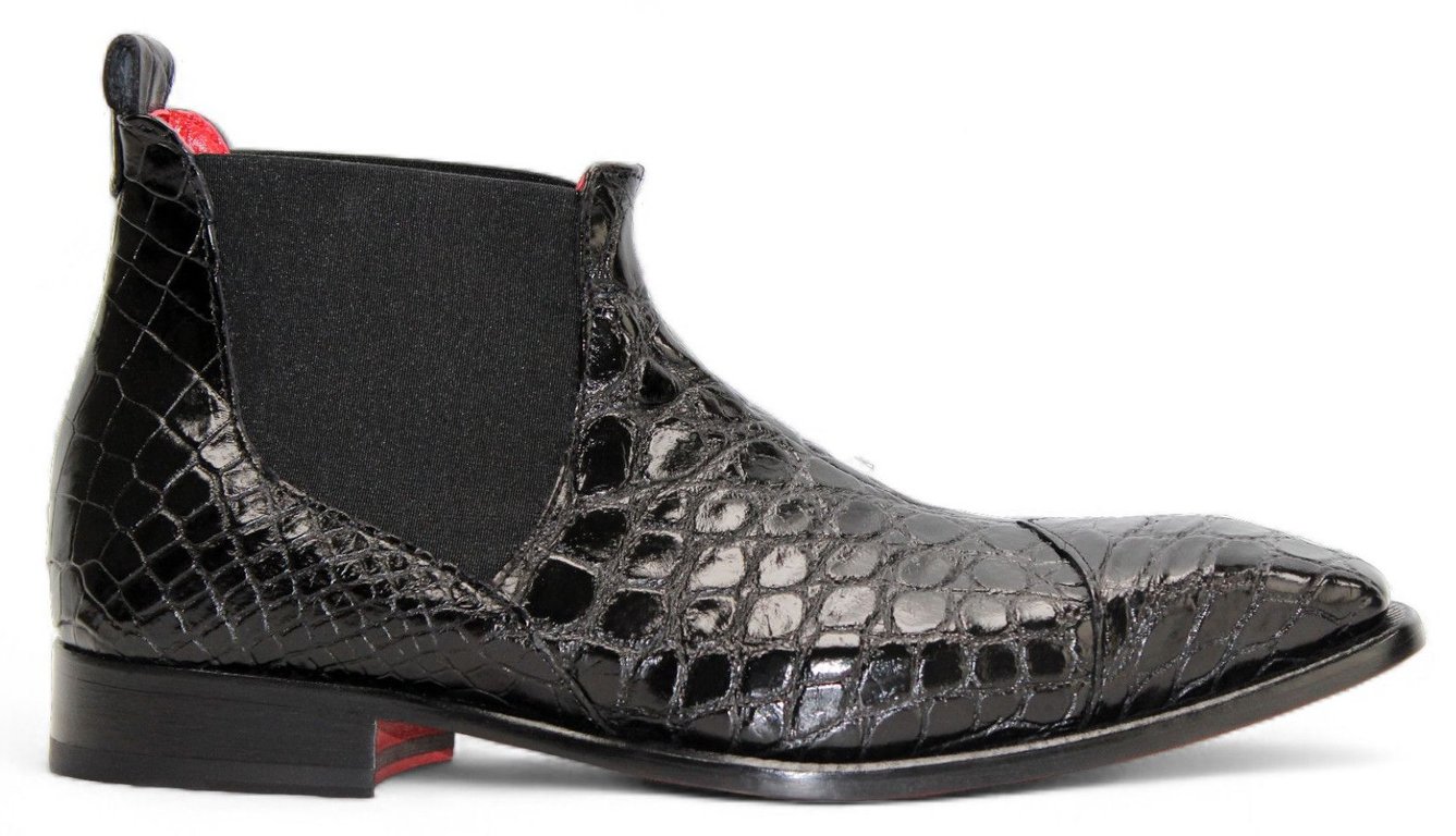 Fennix Italy Kingston Black Genuine Alligator Derby Shoes with Hand ...