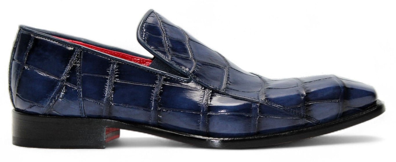 Fennix Italy Dustin Navy Genuine Alligator Loafer with Hand-stitched ...