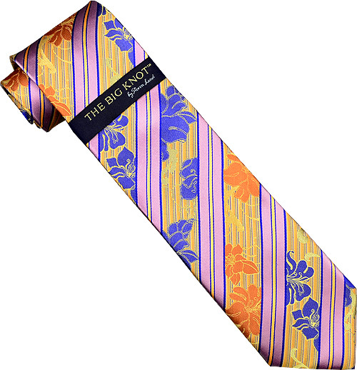 Steven Land Collection "Big Knot" SL054 Mauve / Royal / Peach Diagonal