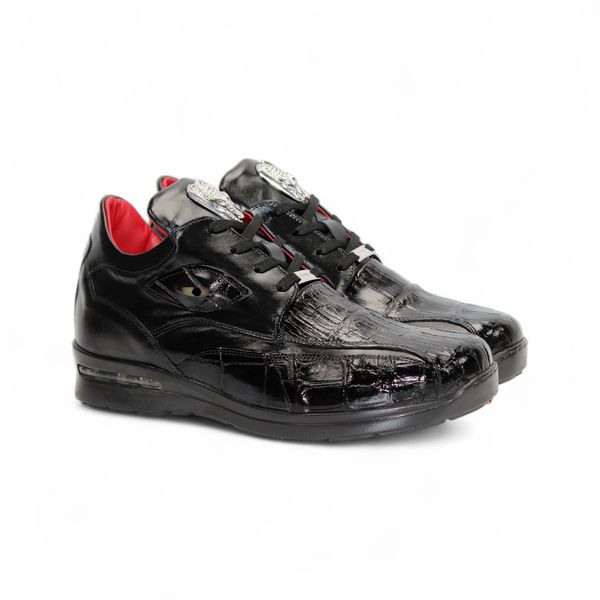 Fennix Italy Mason Men's Black Genuine Alligator & Calf Leather Sneake
