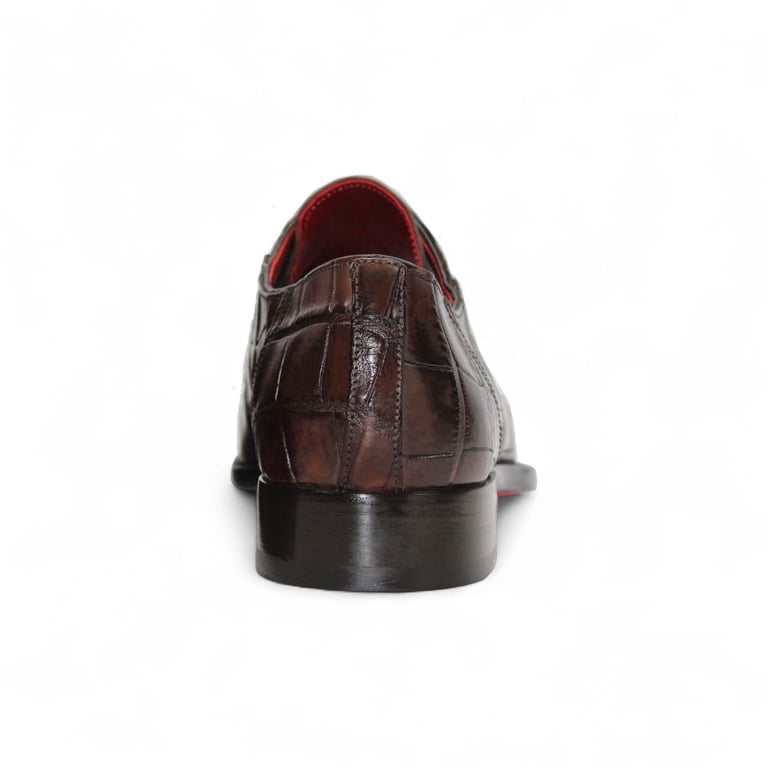 Fennix Italy Logan Chocolate Genuine Alligator Derby Shoes with ...