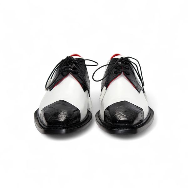Fennix Italy Landon 2 Black / White Genuine Alligator Derby Shoes
