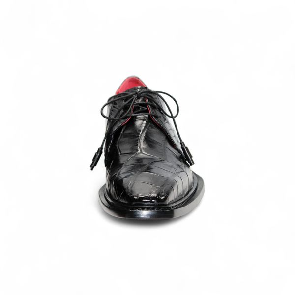 Fennix Italy Rowan Black Genuine Alligator Derby Shoes, Handmade ...
